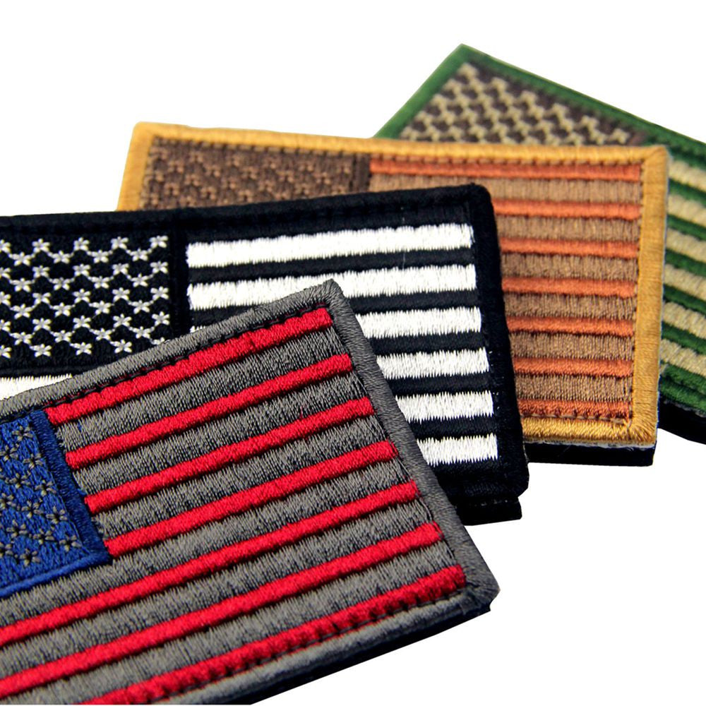 4 USA Multi-colored Tactical Gear American Flag Velcro Patches Badges ...