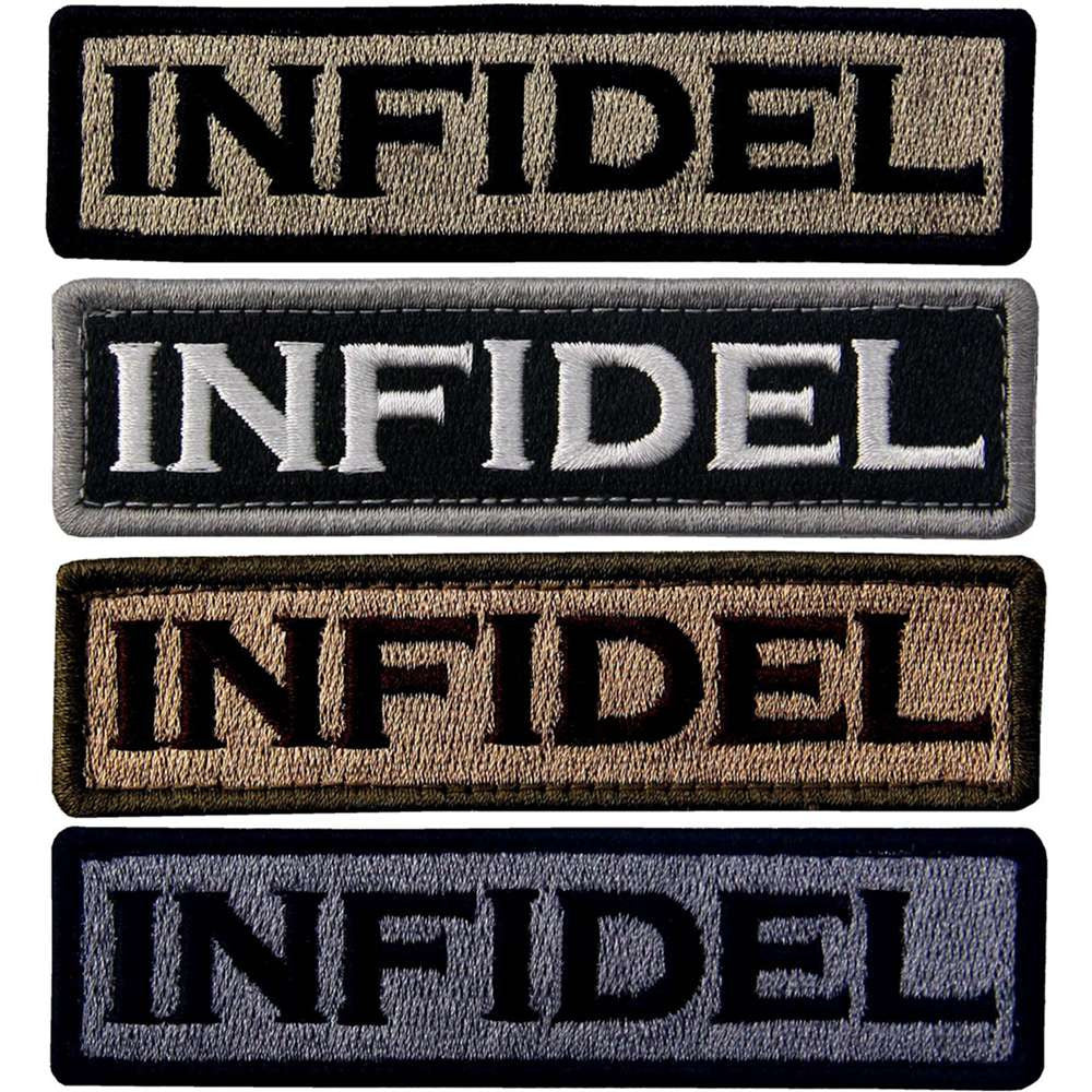 4 Styles Infidel Embroidered Tactical Morale Velcro Applique Patch – EMBIRD