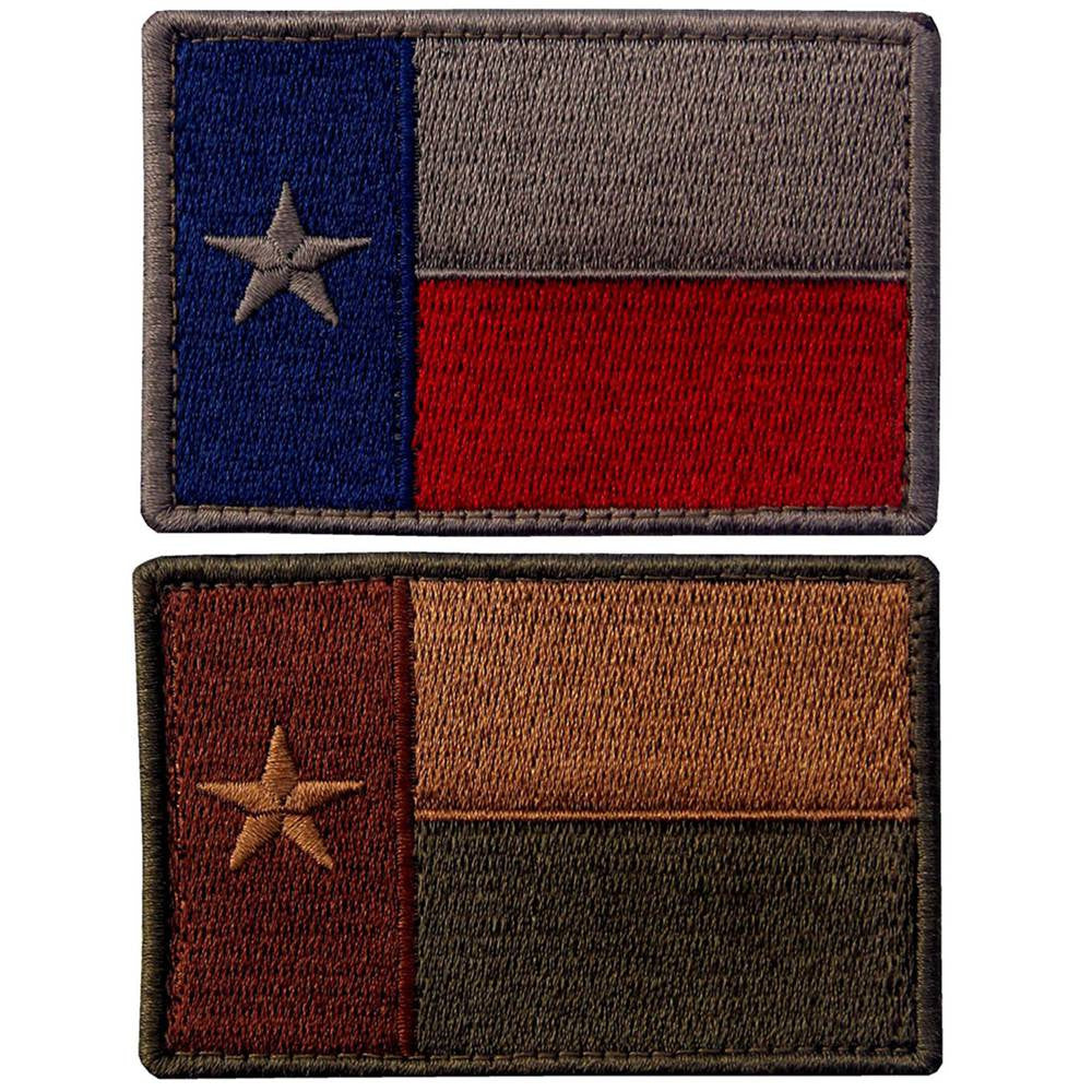 2 Texas State Flag Embroidered Tactical Velcro Applique Patch Badge ...